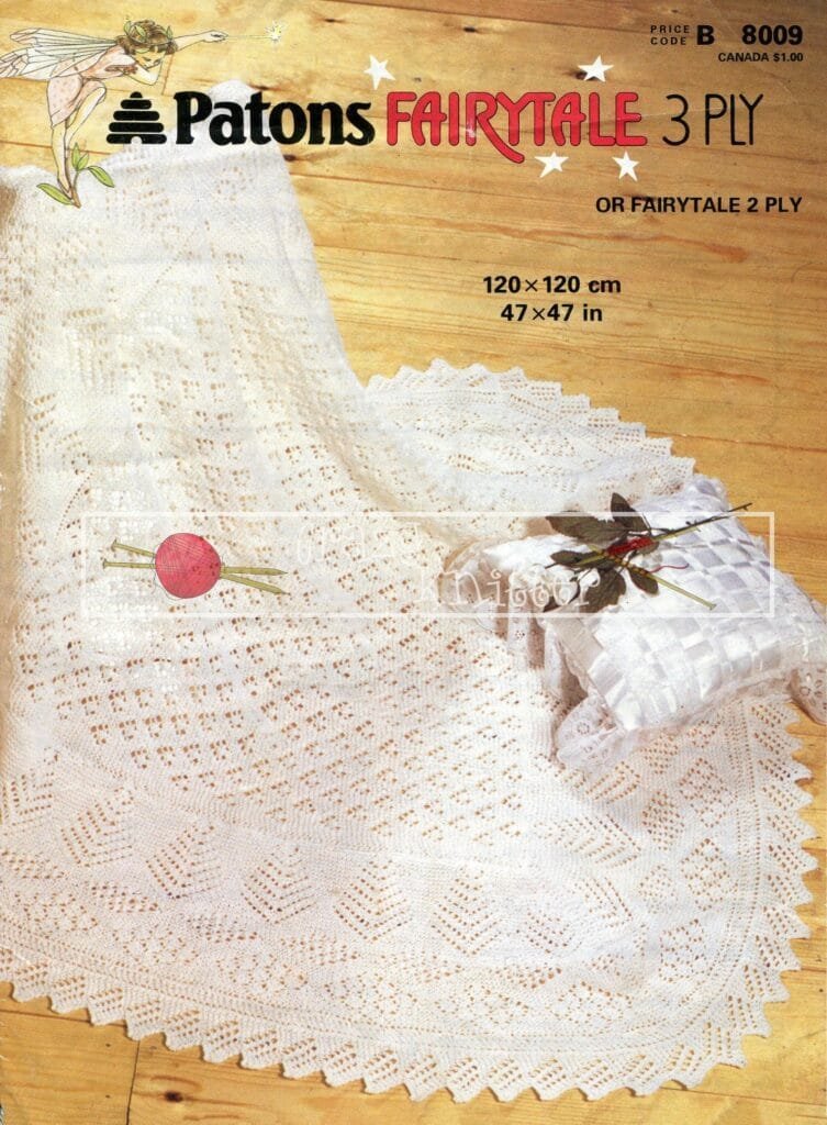 Patons Baby Shawl Knitting Pattern Leaflet 8009