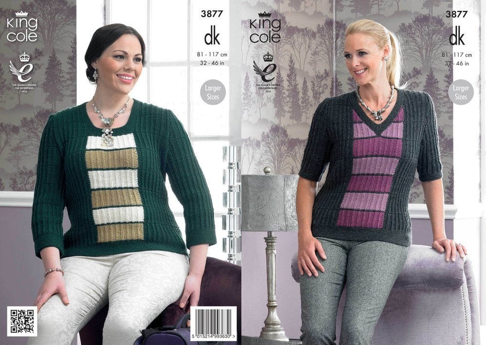 King Cole Tunic and Sweater Knitting Pattern Leaflet 3877